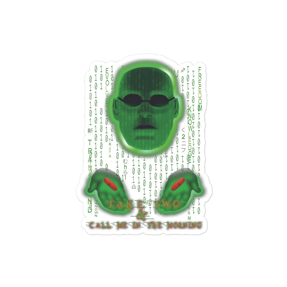 TAKE TWO "Green Head & Hands" Sticker – M&E Novel Tees